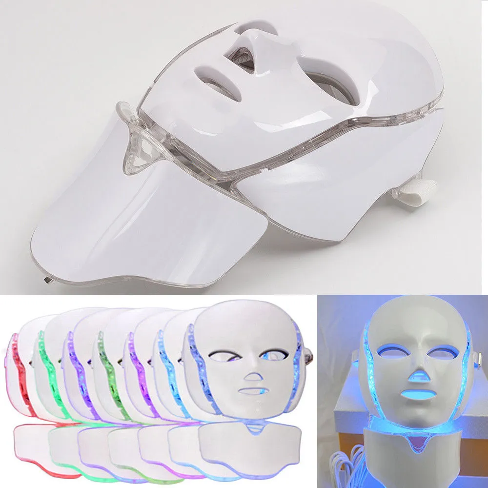 LED Facial And Neck Mask Microcurrent PDT Photon Face Wrinkle Removal ...
