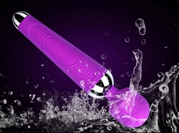 Usb Recargable 10 Velocidades Av Varita Mágica Vibrador Masajeador