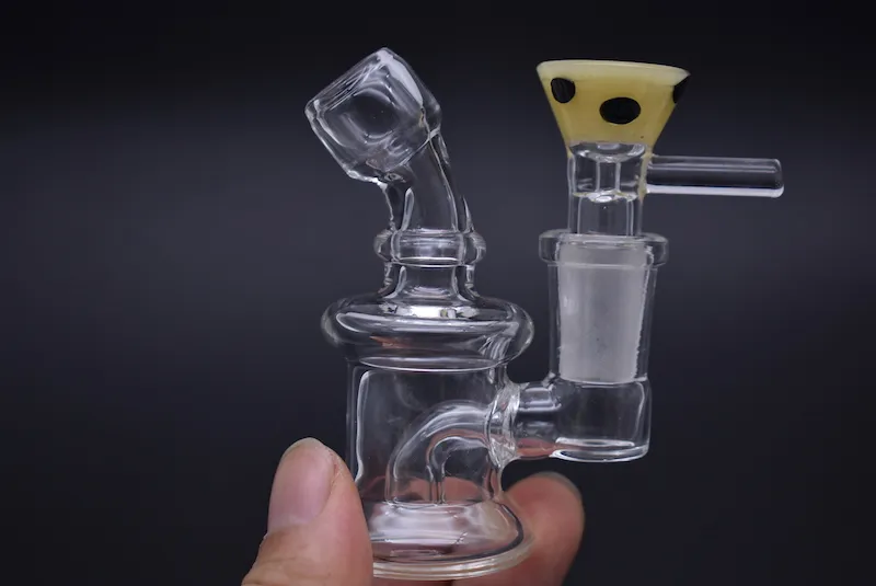 Thick Glass Dab Rig With Nano Bubbler | Heady Glass Recycler Bong ...