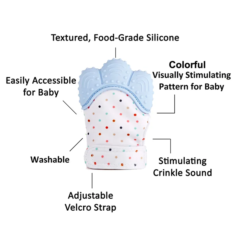 DHgate.com:5-Pack Pastel Teething Mittens: Silicone Chewable Glove ...