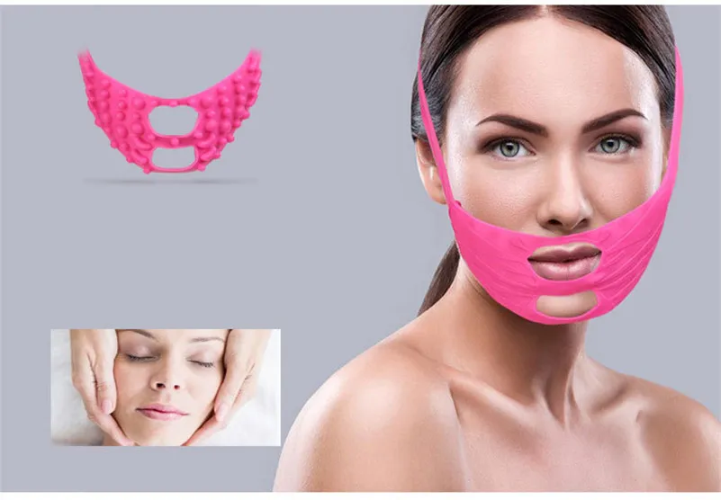 V Face Shaping Mask Silicone Acupressure Face Lift Band For Slimming ...