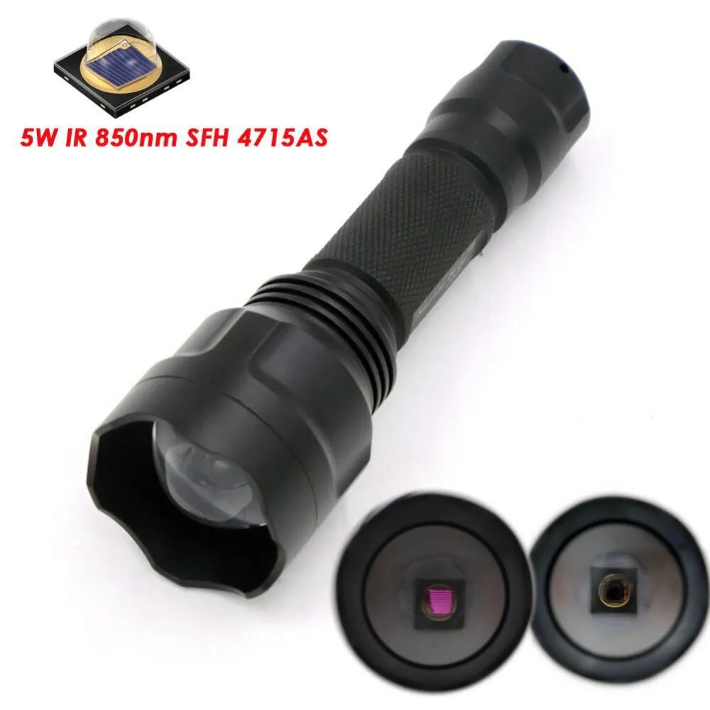 850nm Infrared Flashlight Torch Kit, Night Vision Illuminator, Weaver ...