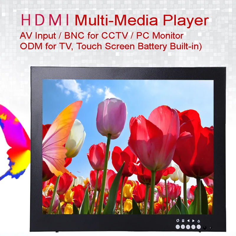 12 Inch HD Monitor 1024x768 Display With Metal Casing & HDMI VGA AV BNC ...