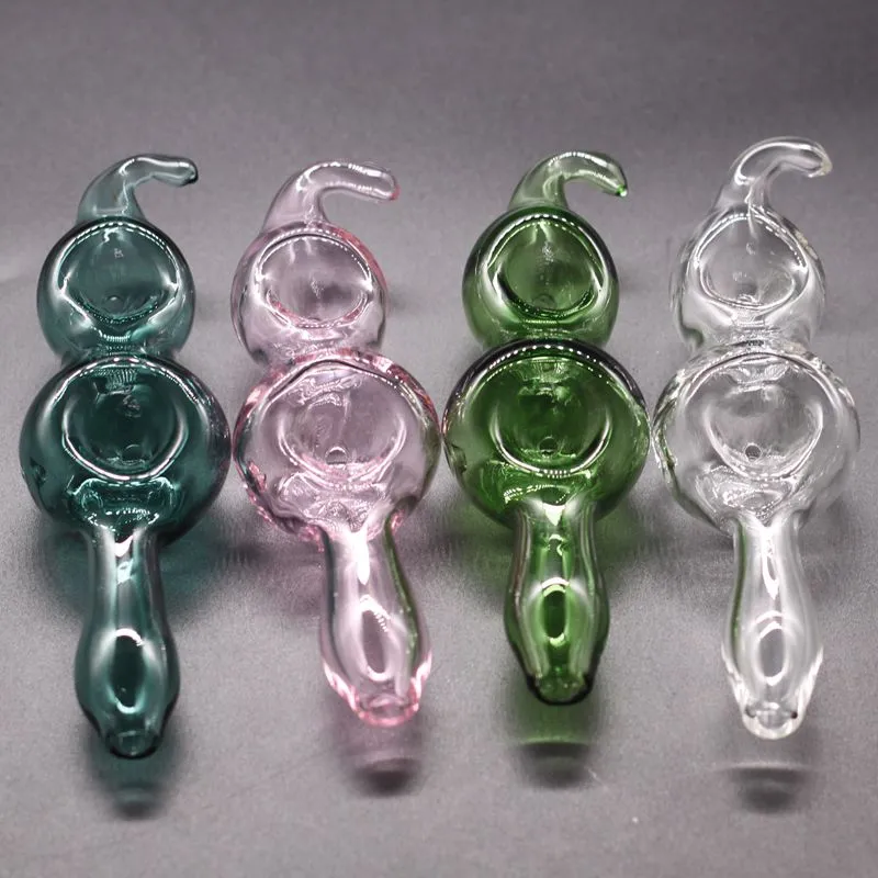 Amazing Double Bowl Pyrex Glass Oil Burner Smoking Pipes With One Hole ...