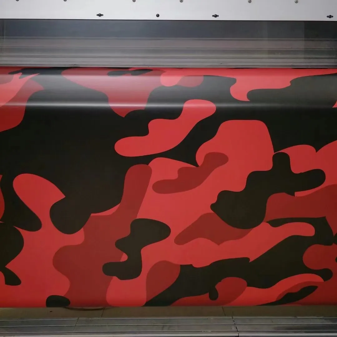 Camo Wrapping Red Arctic Blue Car Camouflage Wrap Matte Vinyl Covering ...