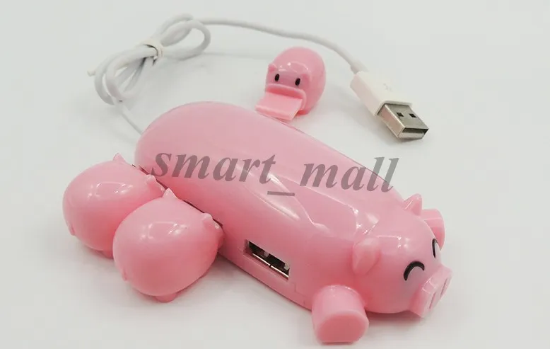 Wholesale Cute Pink Pig Hub 3 USB Ports With 1 TF Card Reader USB Pig 3 ...