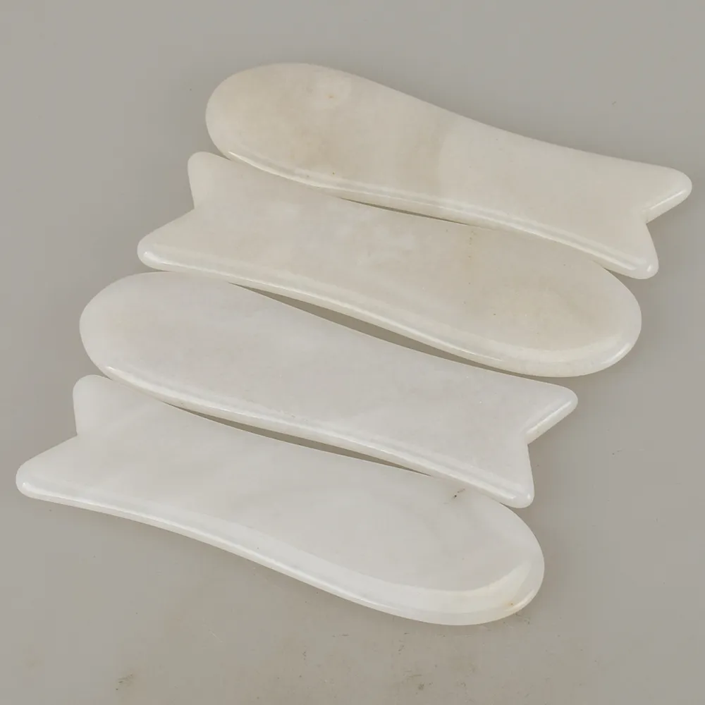 Crystal Massager White Jade Fish Shape Facial Tool For Skin Care And ...