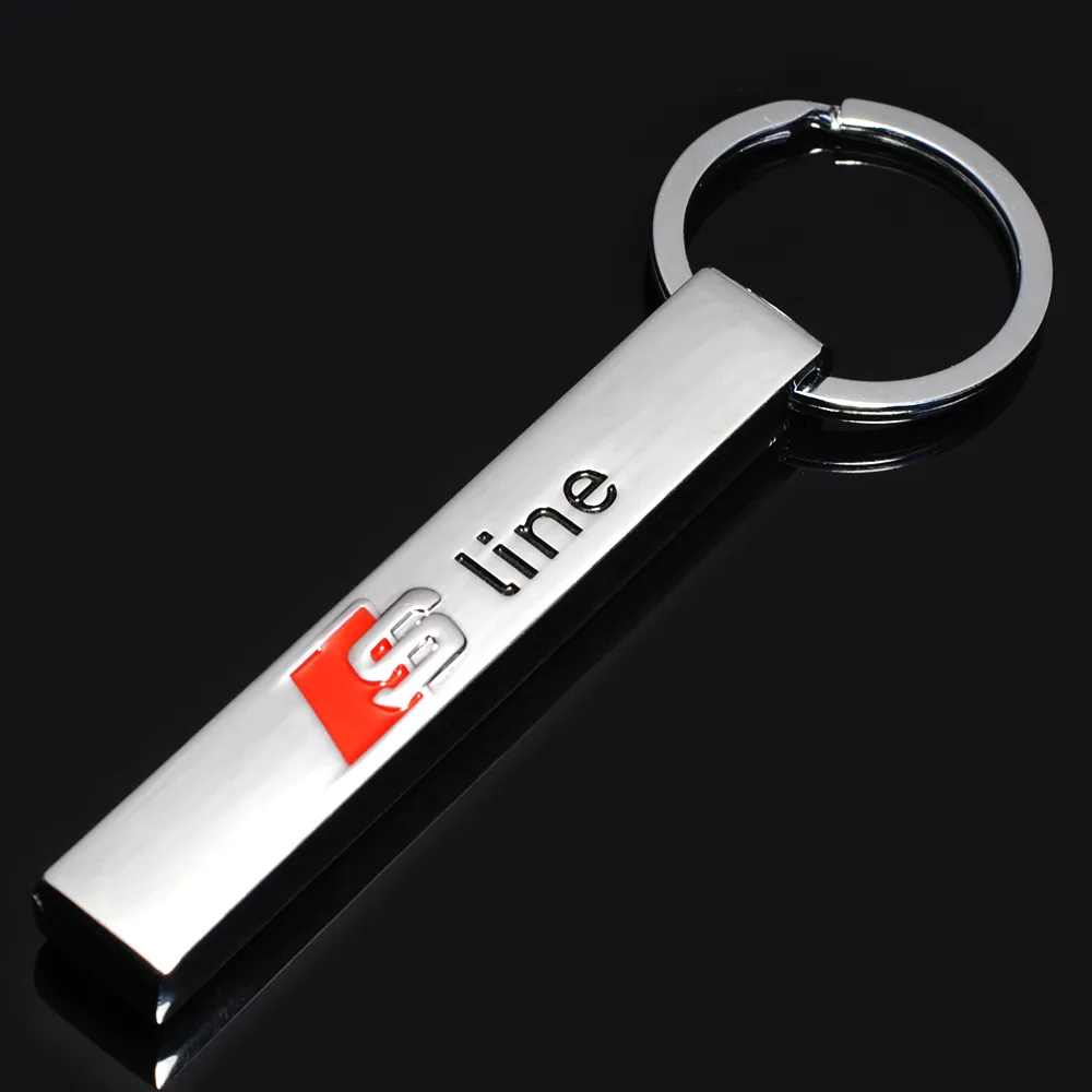 Audi S Line Keychain Metal Car Key Chain Ring Fob With RS Logo For A3 ...