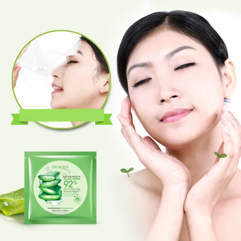 DHgate.com:20Pcs TOP BIOAQUA Aloe Vera Gel Face Mask, Natural Moisturizing Oil Control Shrink ...