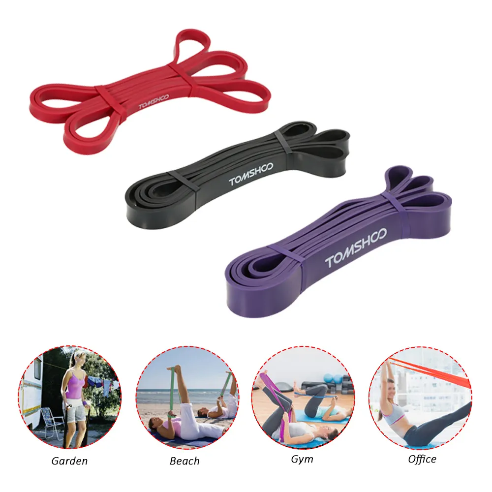 DHgate.com:3PCS TOMSHOO Resistance Bands Set, Natural Latex Fitness ...