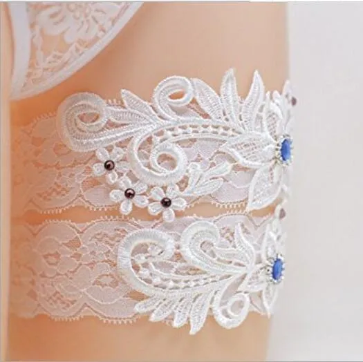 Two Pieces Set High Quality White Ivory Bridal Garter Belts With Lace ...