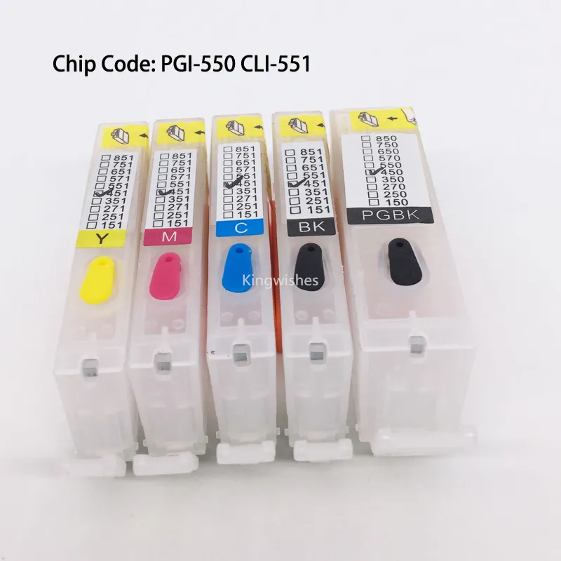 DHgate.com:5 Pack Refillable Ink Cartridges PGI-550 CLI-551 Compatible ...