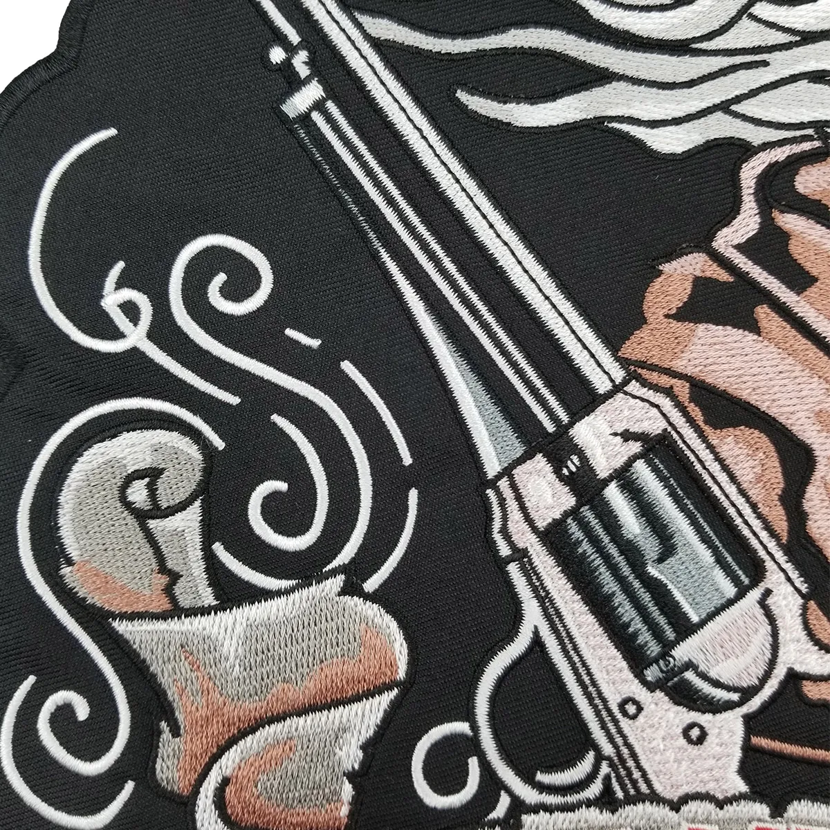 Custom Dead Mans Hand Skeleton Cowboy & Gun Patch Large Back Sew On ...