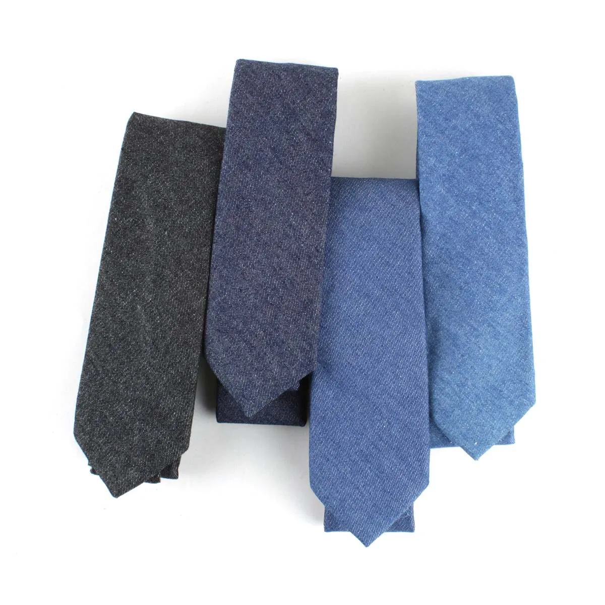 Denim Slim Necktie 2.36 in Width Men's Denim Gold Speckle Skinny Tie ...