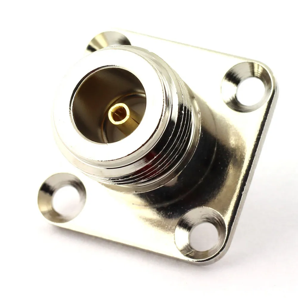N Female 4 Holes Panel Mount Solder Cup Post Plug Connector RF Coax ...