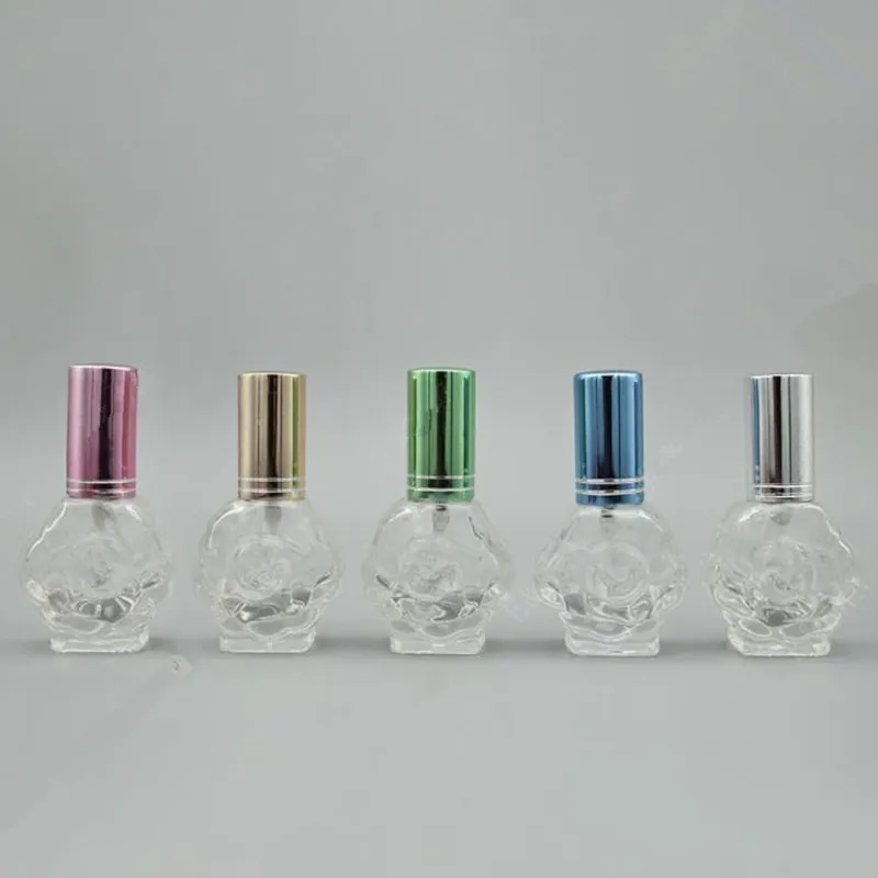 Refillable Perfume Bottles: 10ml Rose Shaped Glass Spray Bottle ...
