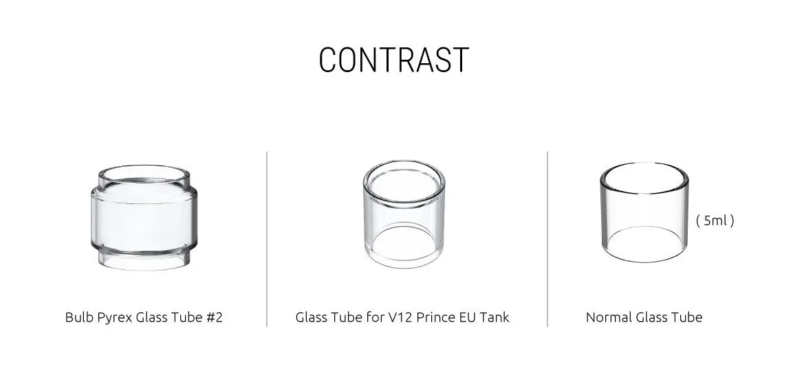 Smok TFV12 Prince Replacement Pyrex Glass Bulb Tube 5ml/8ml 100% ...