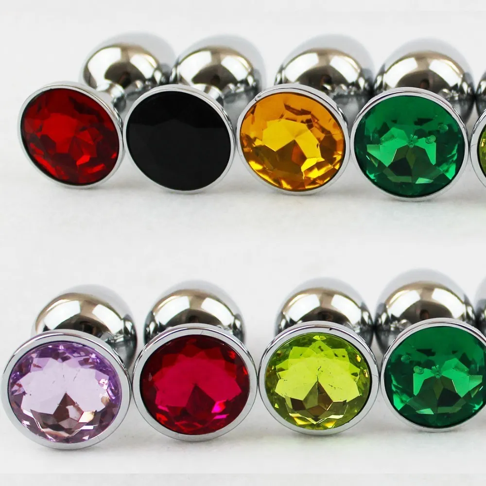 Small Stainless Steel Anal Plugs with Crystal Accents - Premium Erotic ...