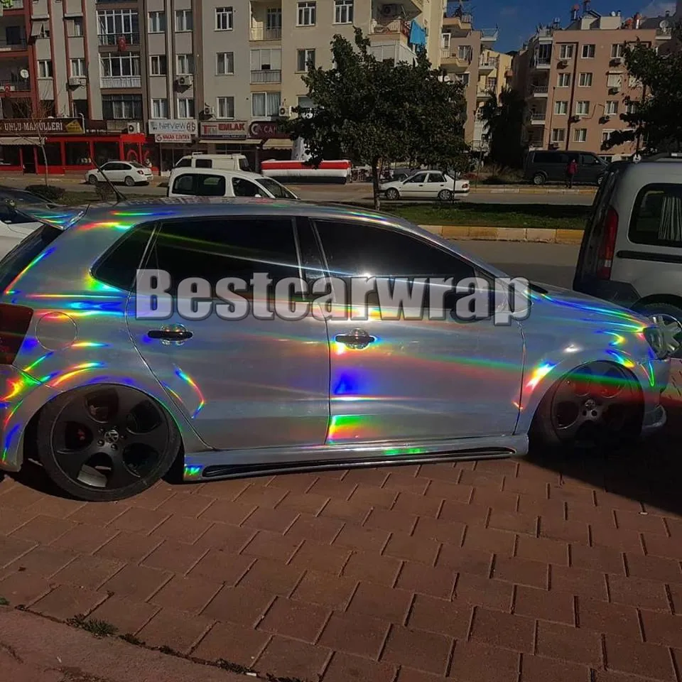 Laser Chrome Holographic Vinyl Car WRAP FILM Sticker With Air Release ...