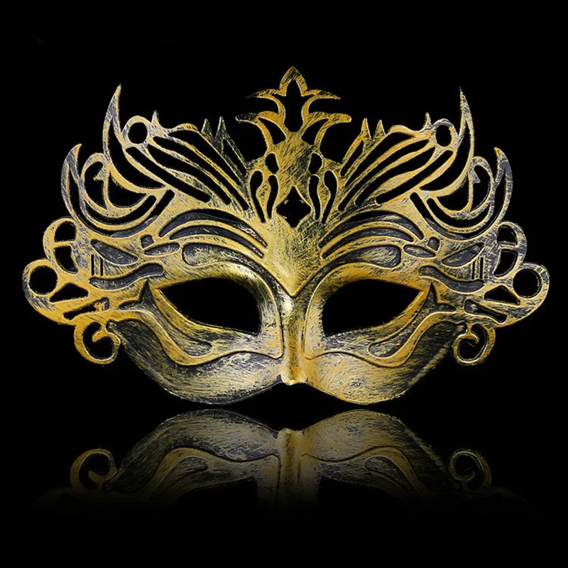 Gold/Silver Vintage Princess Half Face PVC Masquerade Venetian Festival ...