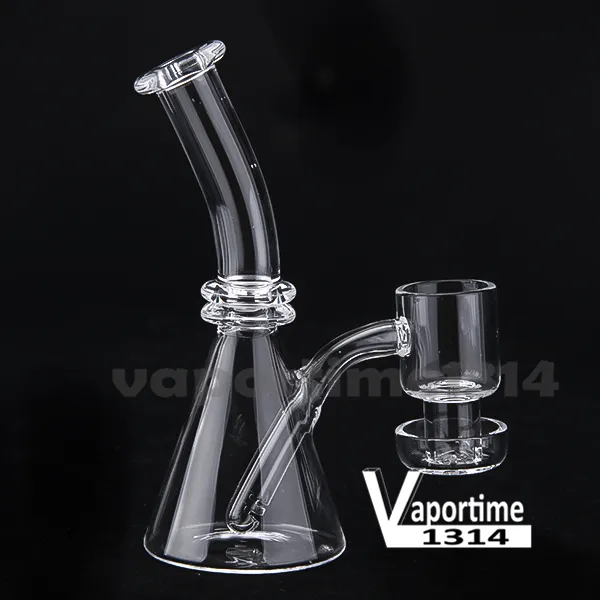 Terp Slurper Beaker Quartz Bongs: 5 Mini Water Pipe Dab Rig Kit, Black ...