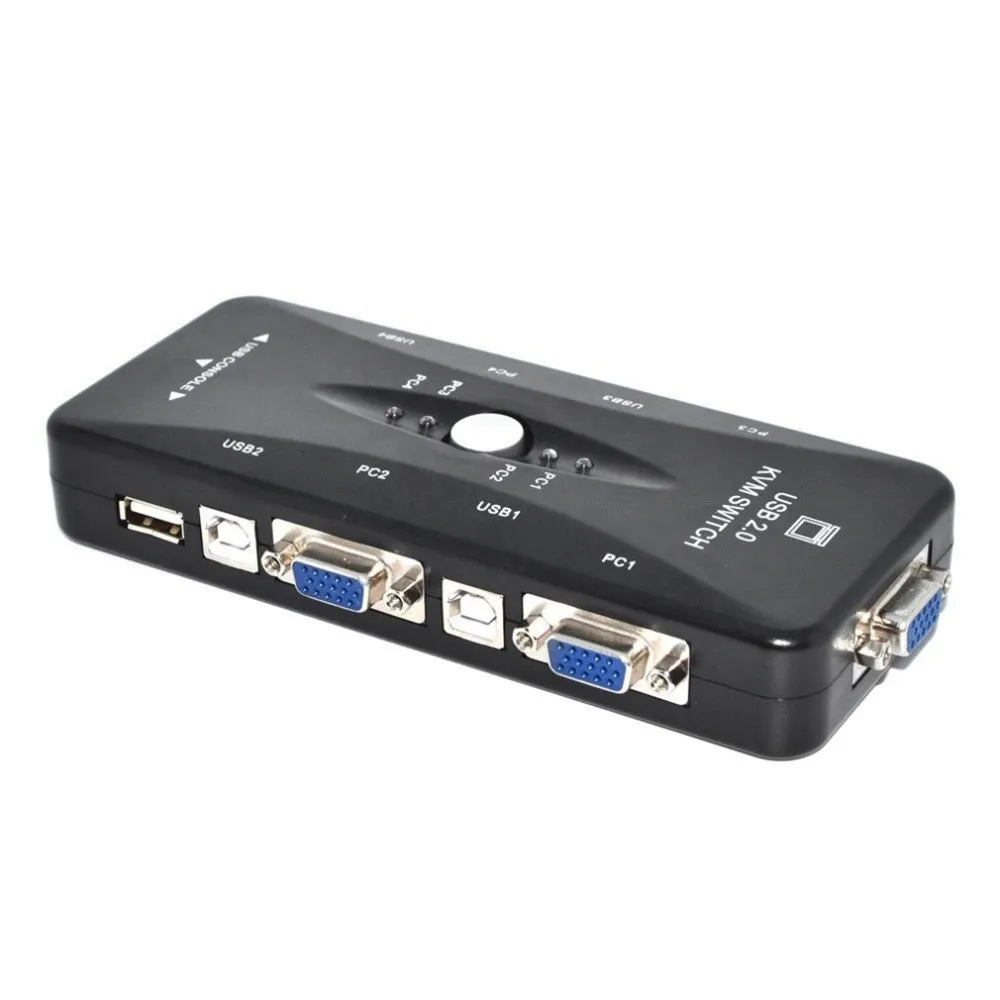 4-Port USB 2.0 KVM Switch - Control 4 Computers with One Monitor ...