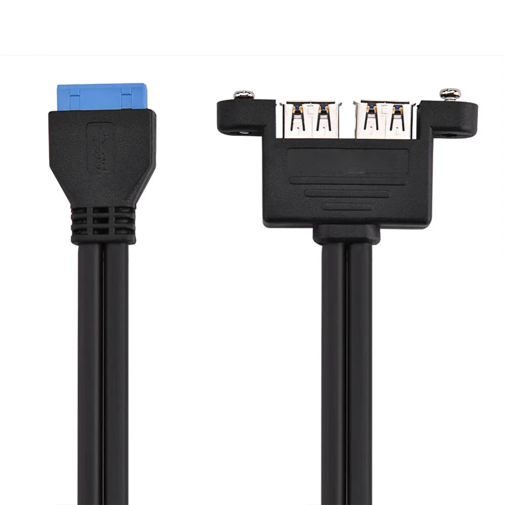 Dual Port USB 3.0 Panel Mount Cable Front Panel To 20 Pin Motherboard ...