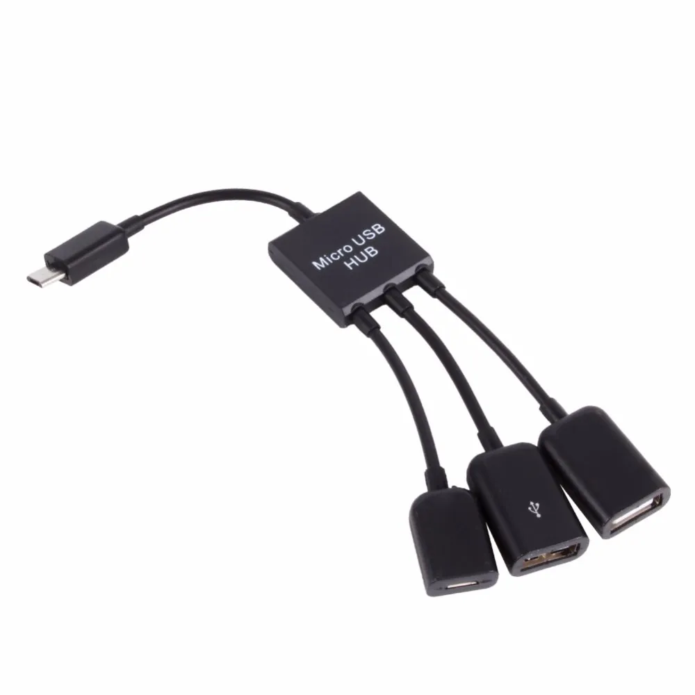 USB OTG Adapter 3 Port Micro USB Hub OTG Cable For Android Smartphones ...