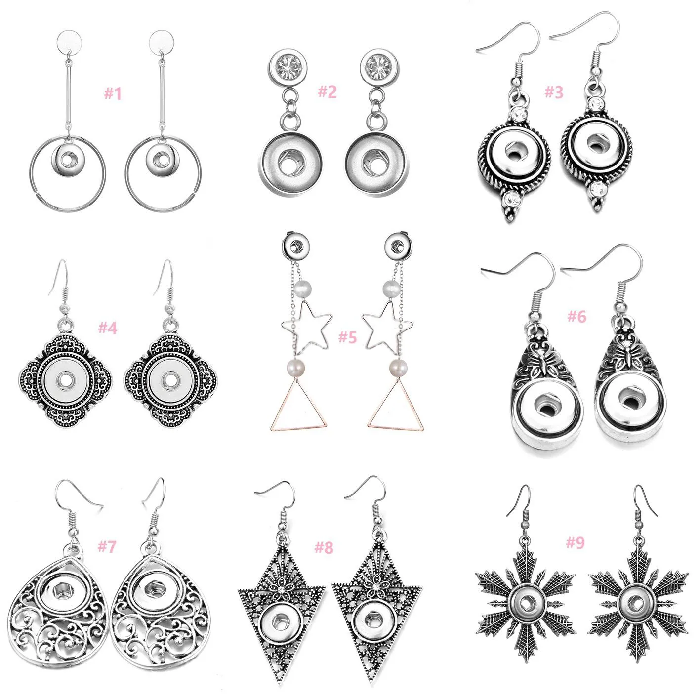 9 Options Noosa Chunks 12mm Ginger Snap Earrings Vintage Silver Snap ...