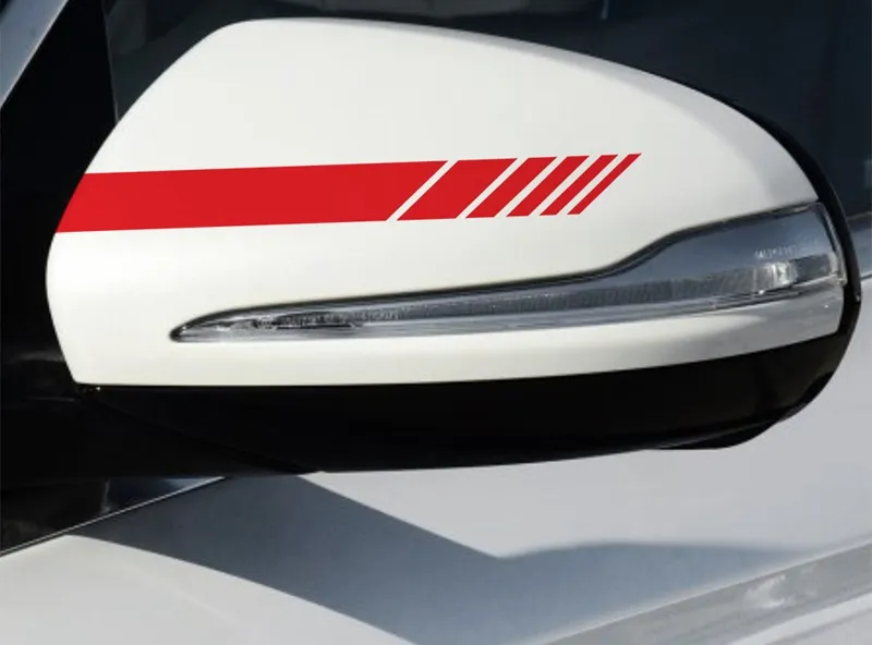 Universal Rearview Mirror Side Decal Stripe Set DIY Exterior Modified ...