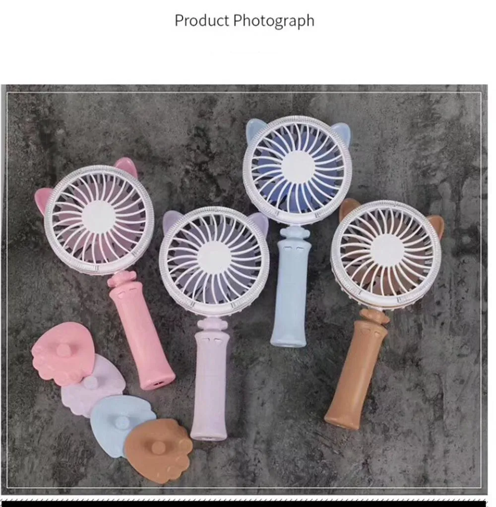 es USB Handheld Twist Cat Fan Electric Power Desktop Colorful Night ...
