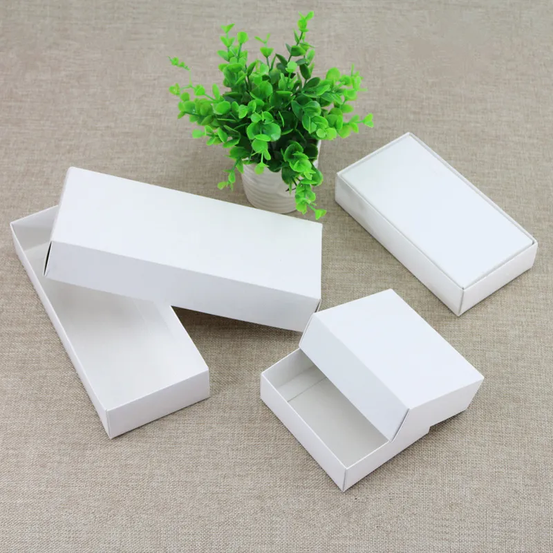 Kraft Paper Gift Box Set 10 Sizes Black White Cardboard Boxes With Lids ...