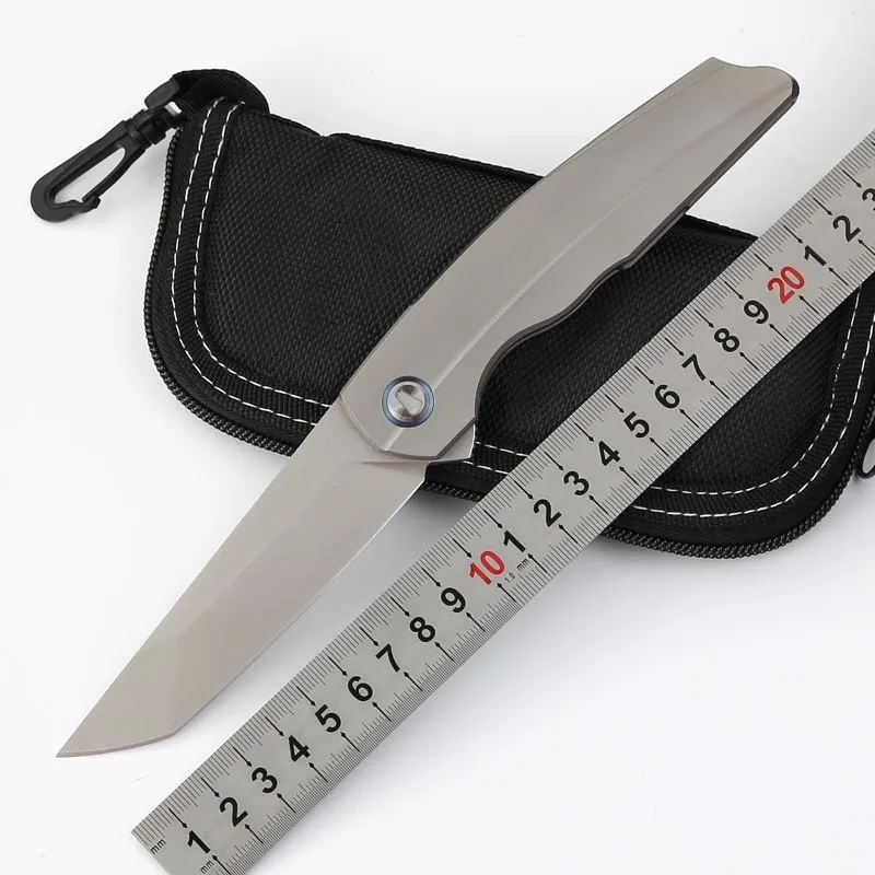 DHgate.com:Tanto Blade Folding Knife, Titanium Alloy Handle, Grey ...