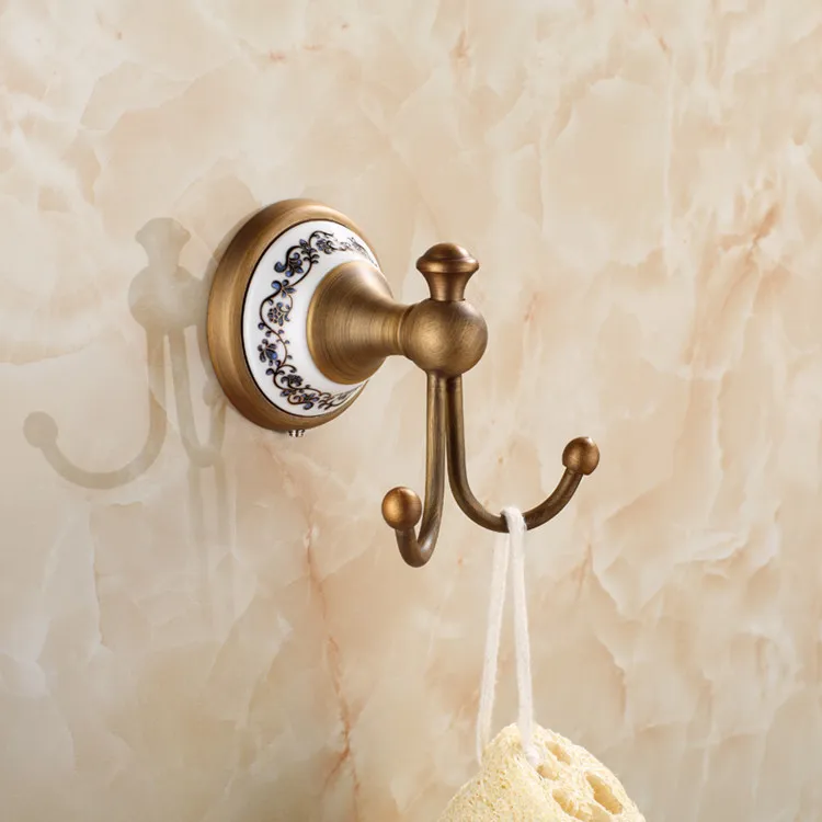 Copper Robe Hooks Ceramic Holder Wall Mounted Coat Hooks Anti Corrosion ...