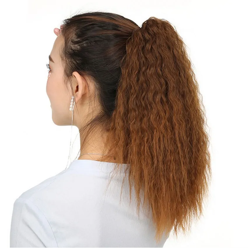 Fresh ! Kinky Curly Pony Tail Puffs Tide Ponytail Hair Extension Claw ...