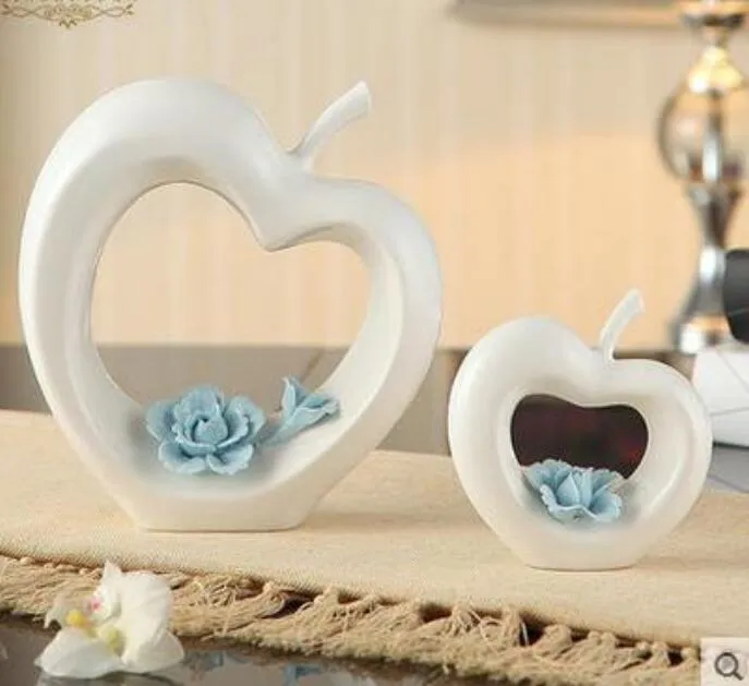 Creative White Ceramic Apple Figurines Porcelain... From Dong1226, $32. ...