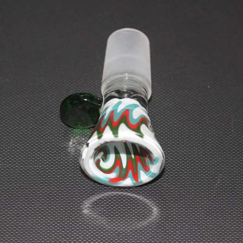 Colorful Glass Bowl With Handle For Bong Hookahs Dab Rig Male14mm 19mm ...