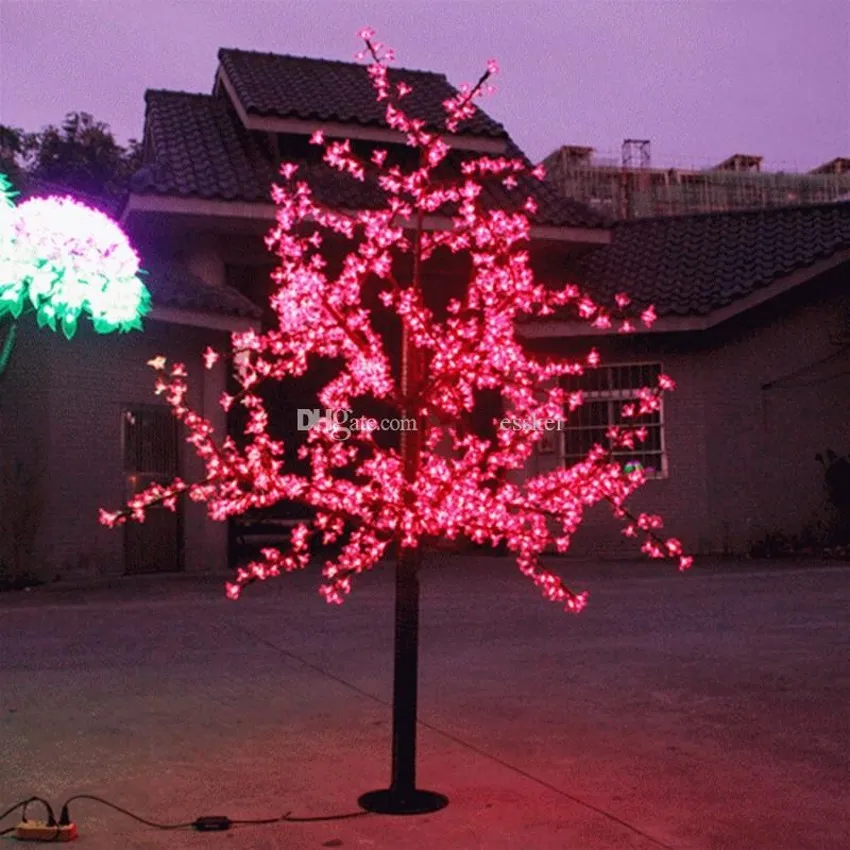 LED Artificial Cherry Blossom Tree Light Outdoor Light Up Tree LED ...