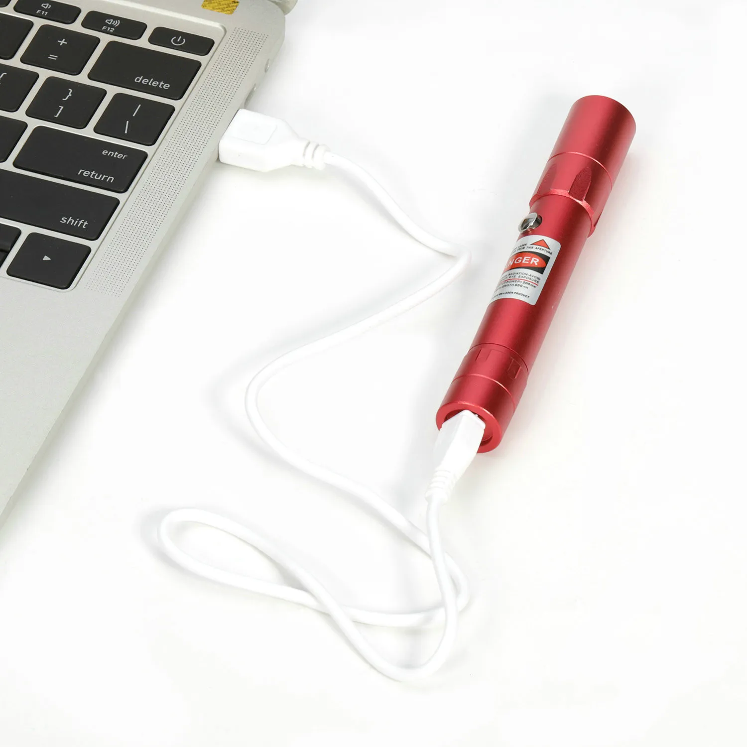 Portable USB Quartet Slimline Laser Pointer Red 650nm Pen For Outdoor Activities, KTV, Camping ...