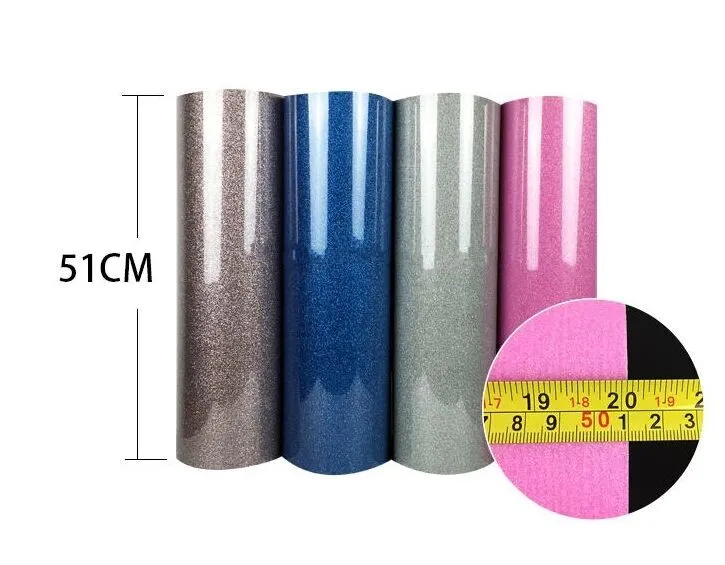 Glitter Heat Transfer Vinyl - 50x100cm Metallic HTV with Sticky Back ...