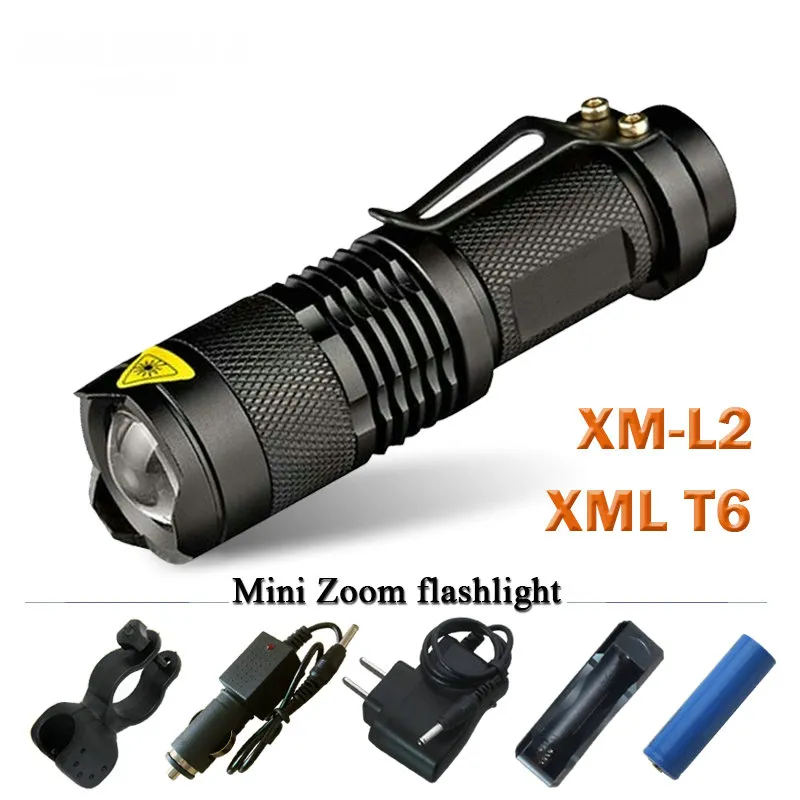 XM L2 Mini LED Waterproof Flashlight With 3800 Telescoping Lumens ...