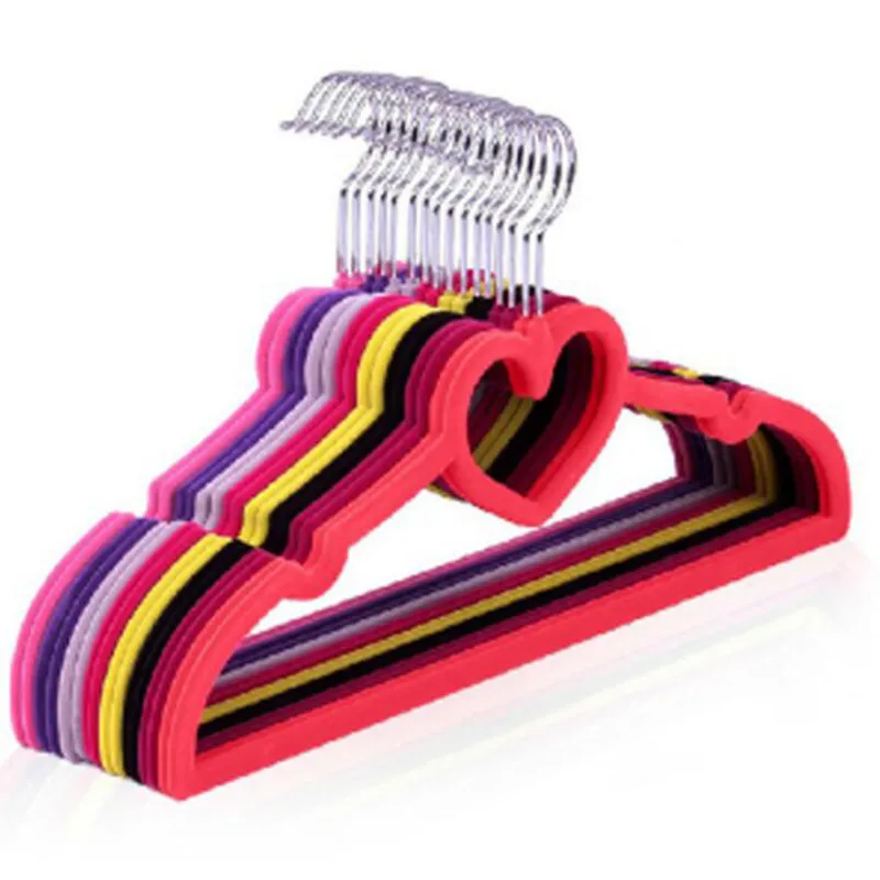Skirt Coat Hangers Heart Shaped Velvet Hangers, Non Slip Clothes ...