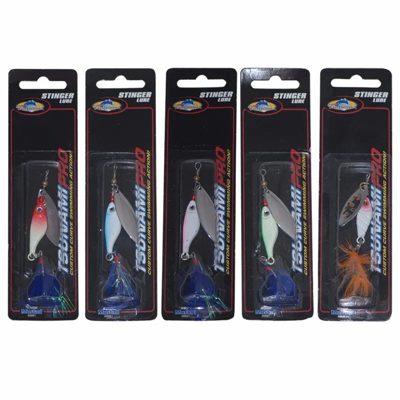DHgate.com:18g 8.5cm Metal Spinnerbait Fishing Lures, 5 Colors, VIB ...