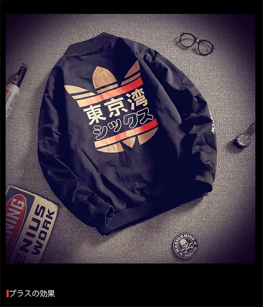 2018 Fashion Men Bomber Jacket Hip Hop Patch Designs Slim Fit Pilot ...