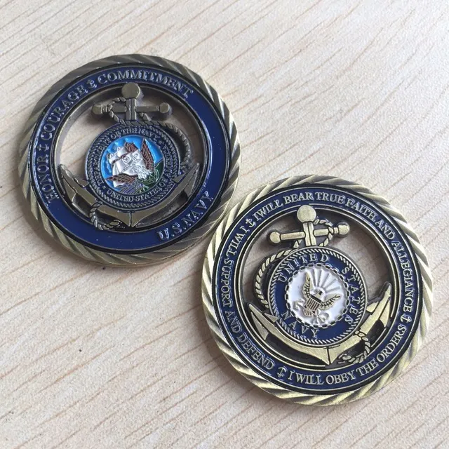 U.S. Navy Core Values Challenge Coin - Honor, Courage, Commitment ...