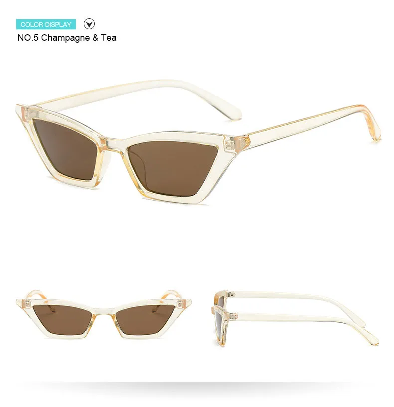 Luxury Vintage Cat Eye Small Sunglasses For Women Retro Small Red And