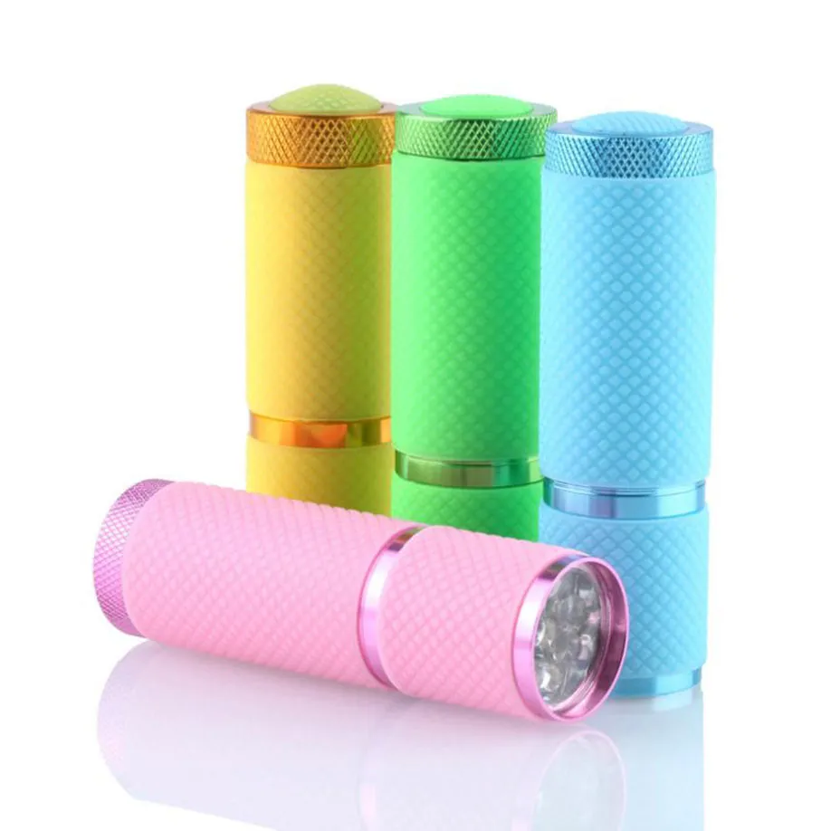 Mini UV LED Flashlight - Portable 9 LED Ultraviolet Torch, Aluminum ...