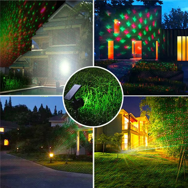 Solar LED Christmas Lights: Red & Green Laser Landscape Projector ...