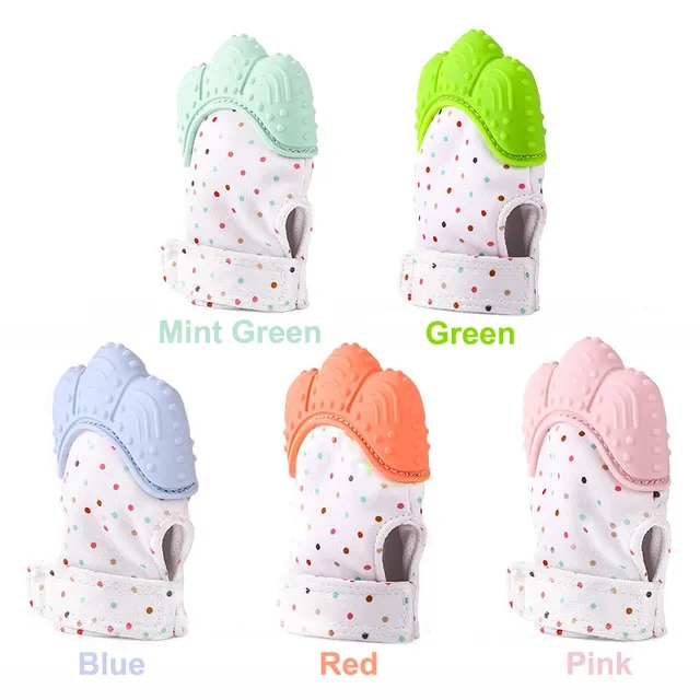 DHgate.com:5-Pack Pastel Teething Mittens: Silicone Chewable Glove ...