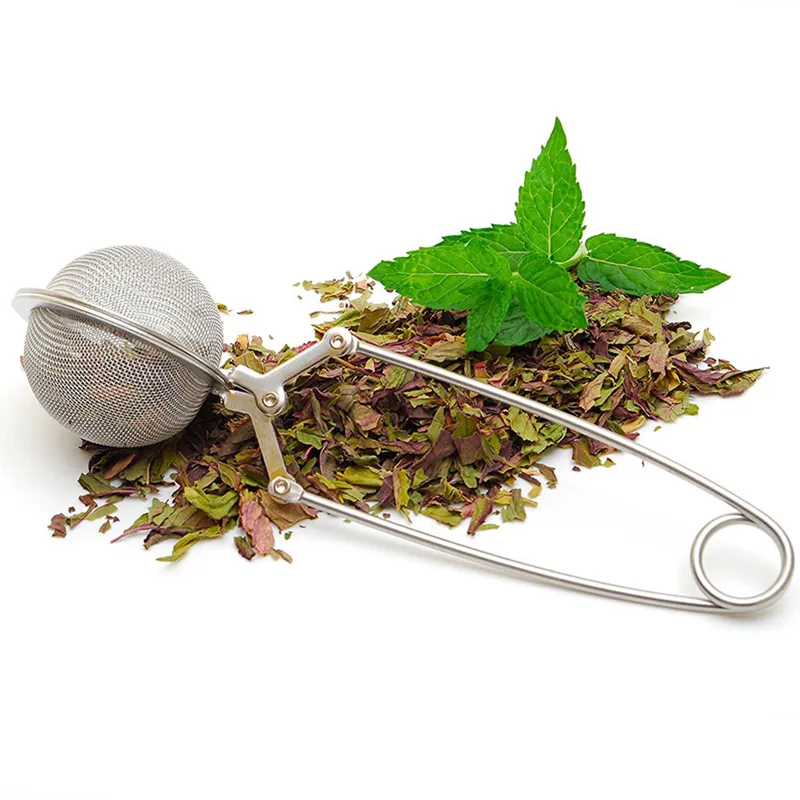 Mesh Tea Infuser Sphere Tea Ball Filter With Long Handle Stainless ...